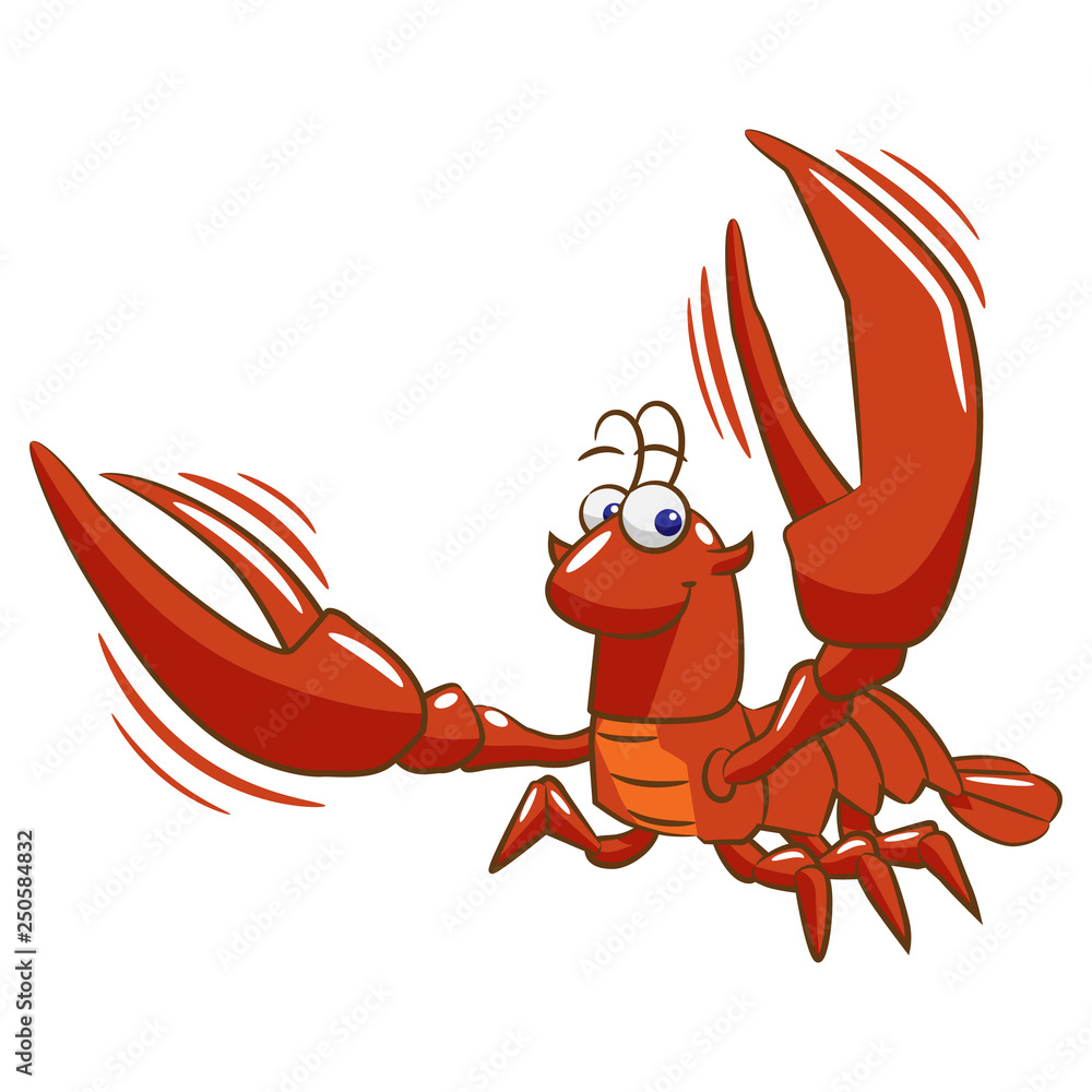crayfish clipart cartoon Stock Vector | Adobe Stock