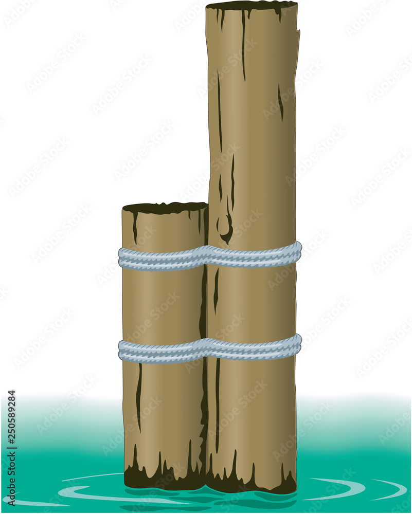 Marine Pilings Vector Illustration Stock Vector | Adobe Stock