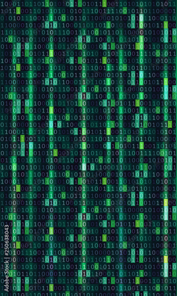 Binary code computer matrix background art design. Digits on screen ... Binary code computer matrix background art design. Digits on screen ...