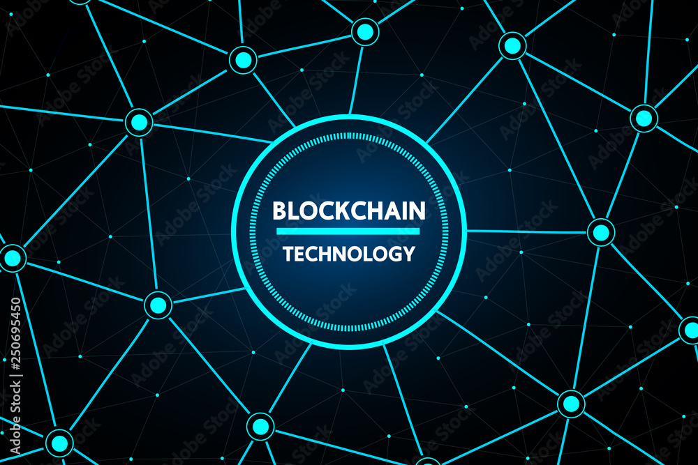 Blockchain abstract technology vector background design for future ...