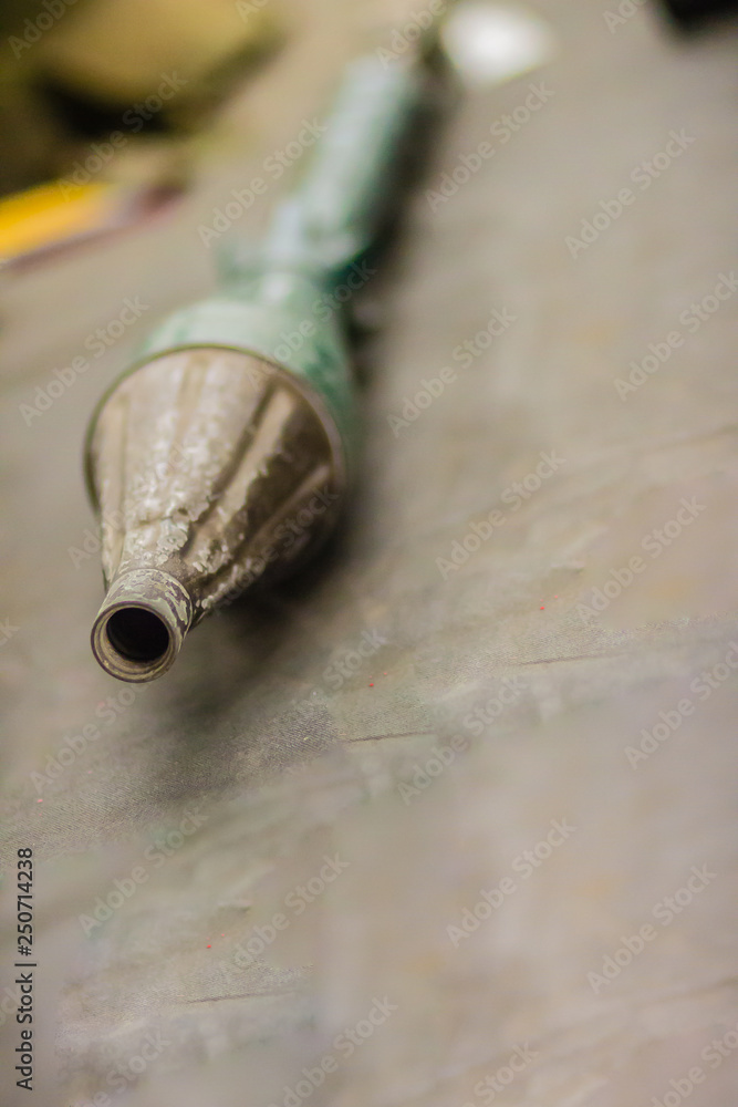Old anti-tank rocket-propelled grenade (RPG), a shoulder-fired anti ...