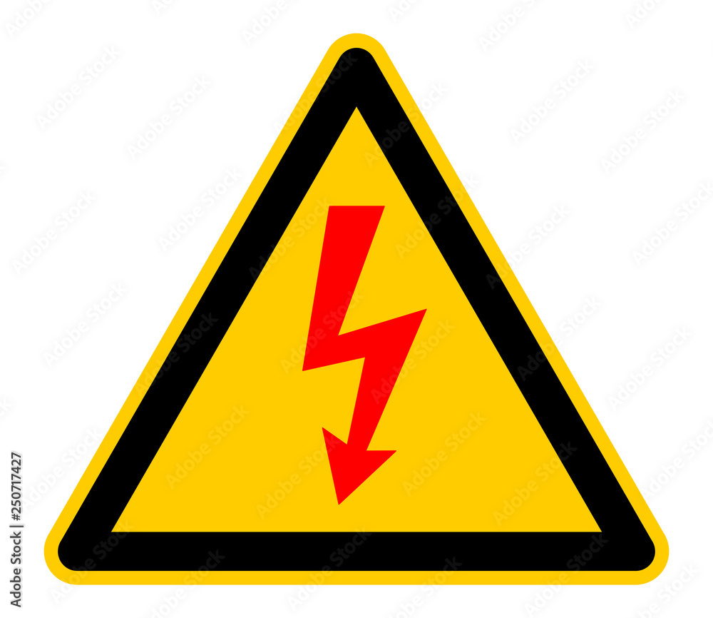 wso445 WarnSchildOrange - high voltage: english warning sign - red ...