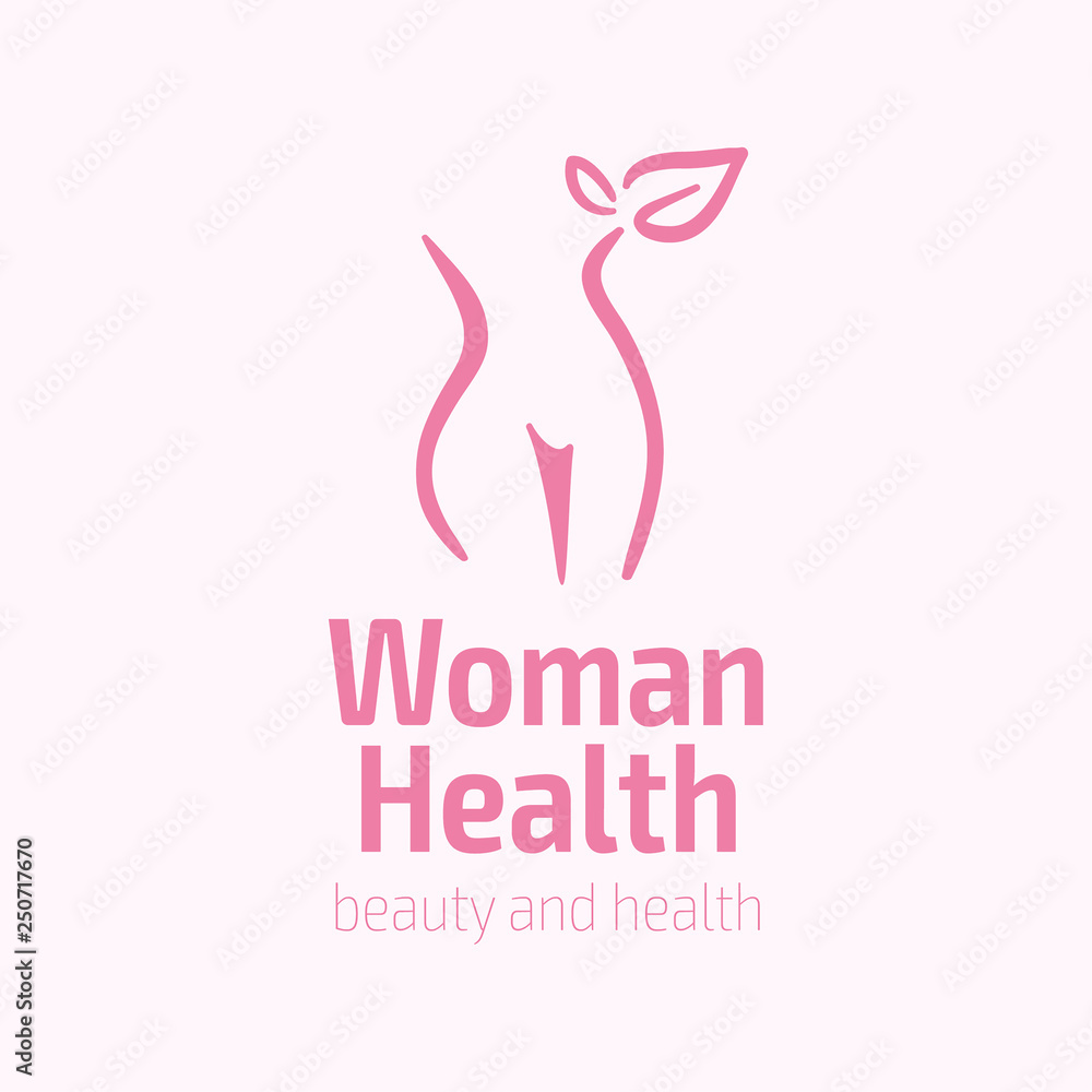Women fitness logo icon. Sports, health, spa, yoga, beauty vector logo ...
