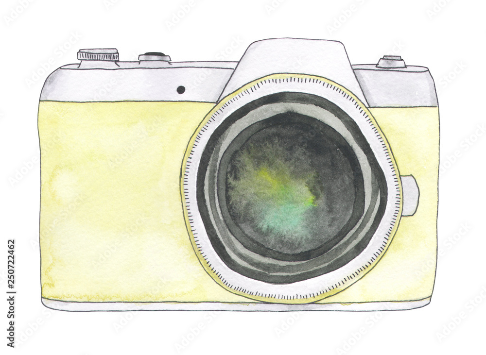 Watercolor camera 6 Stock Illustration | Adobe Stock