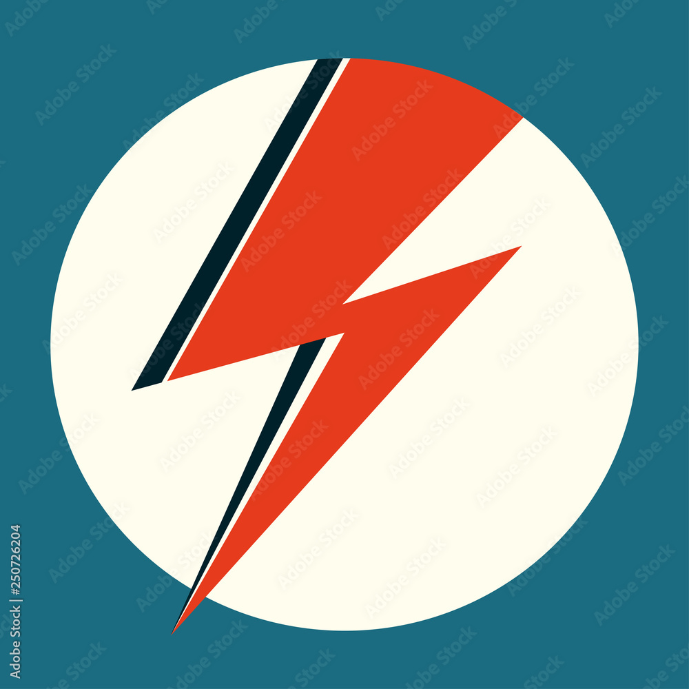 Red flash. Hand drawn vector illustration with lightning in white ...