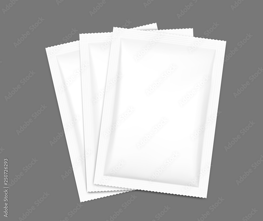 Blank packaging sachet for food, cosmetic and hygiene. Vector ...