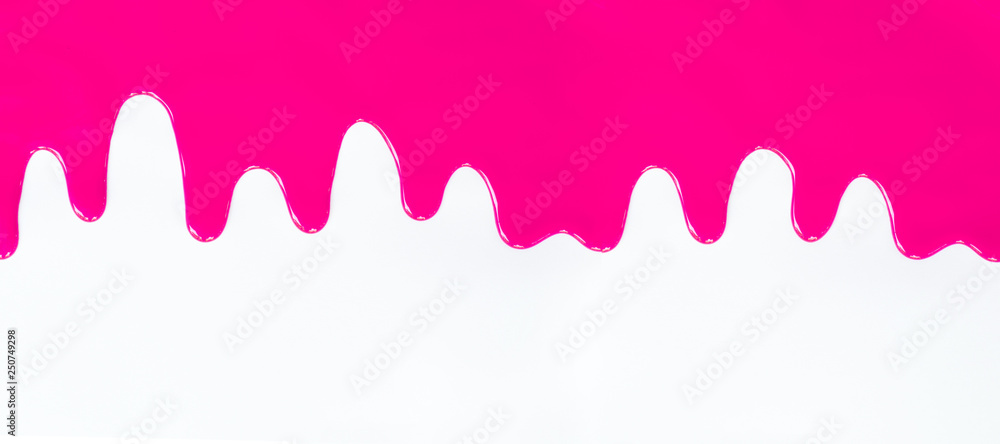 Pink paint dripping on a white. Stock Photo | Adobe Stock
