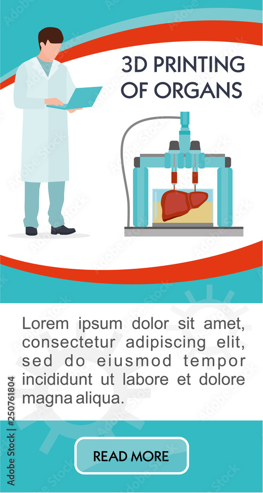 Vettoriale Stock Banner of 3D printing. Vector illustration of 3D ...