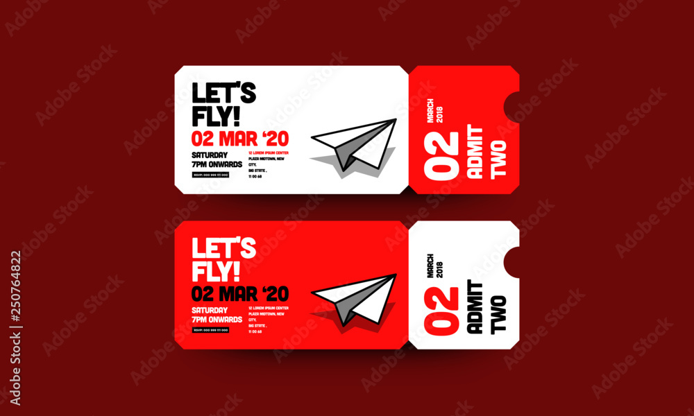 Let's Fly Invitation Design with Where and When Details Stock Vector ...