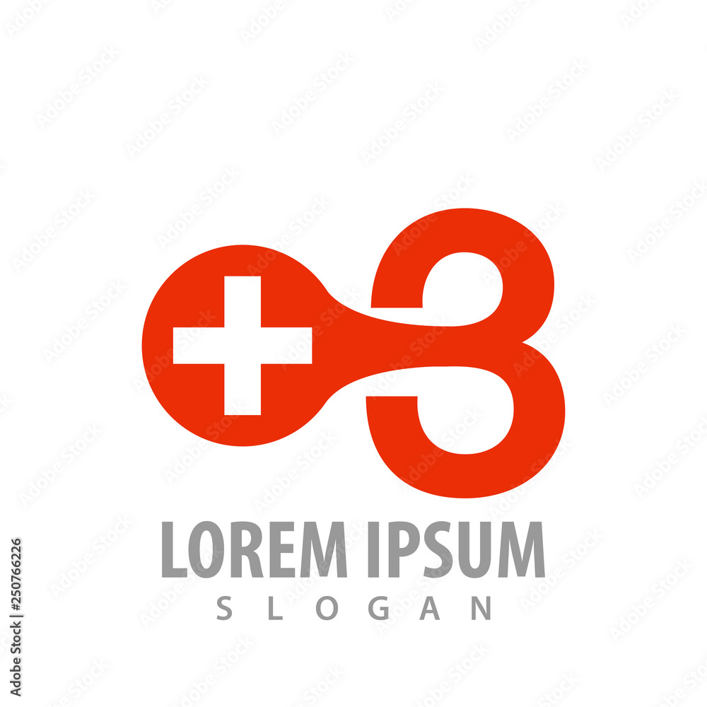 Circle cross and number three logo concept design. Symbol graphic ...