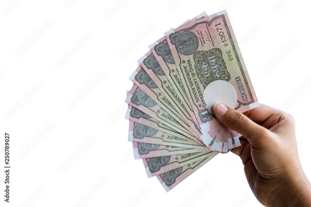 Indian New One Rupee Notes Stock Photo | Adobe Stock