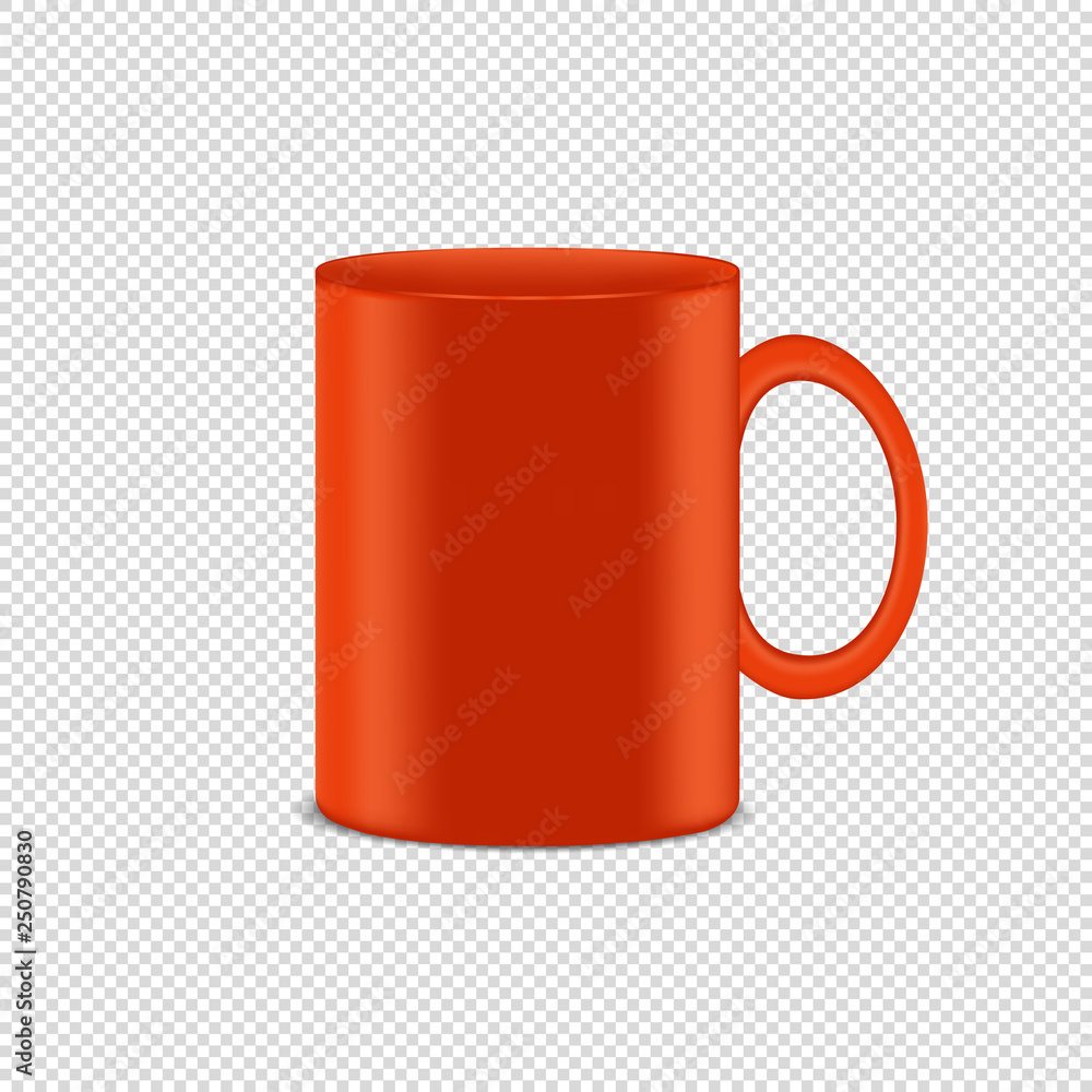 Orange Coffee Cup - Realistic Vector Illustration - Isolated On ...
