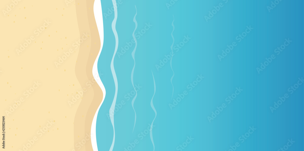 sandy beach and water summer holiday background vector illustration ...