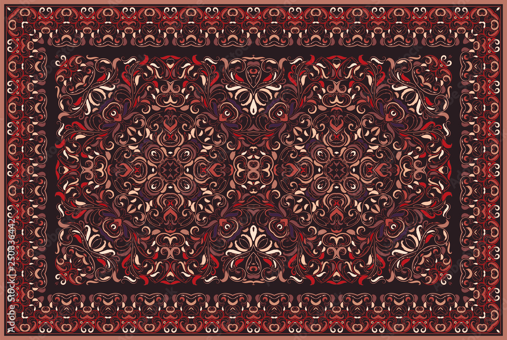 Vintage Arabic pattern. Persian colored carpet. Rich ornament for ...