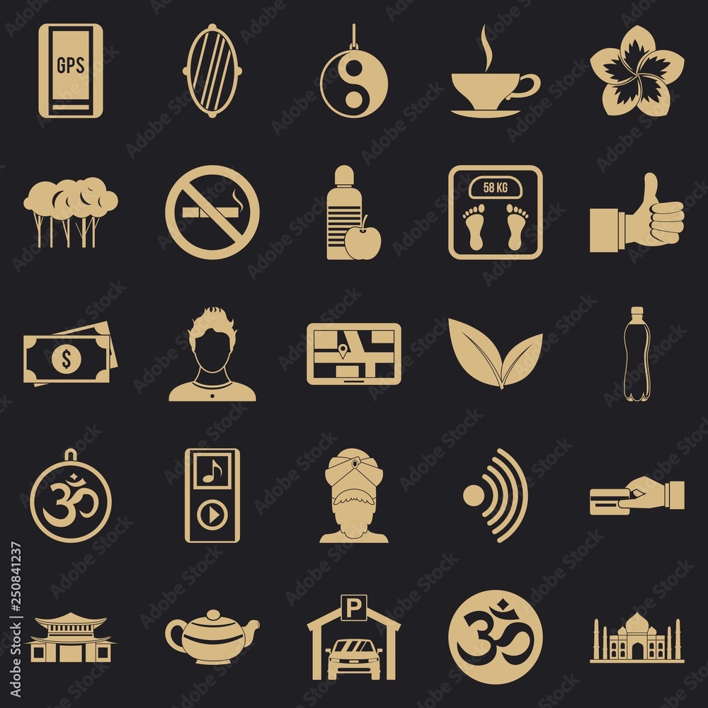 Asian culture icons set. Simple set of 25 asian culture vector icons ...