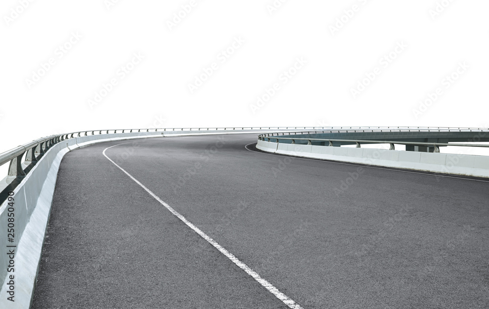 High speed corner overpass on white background . with clipping path ...