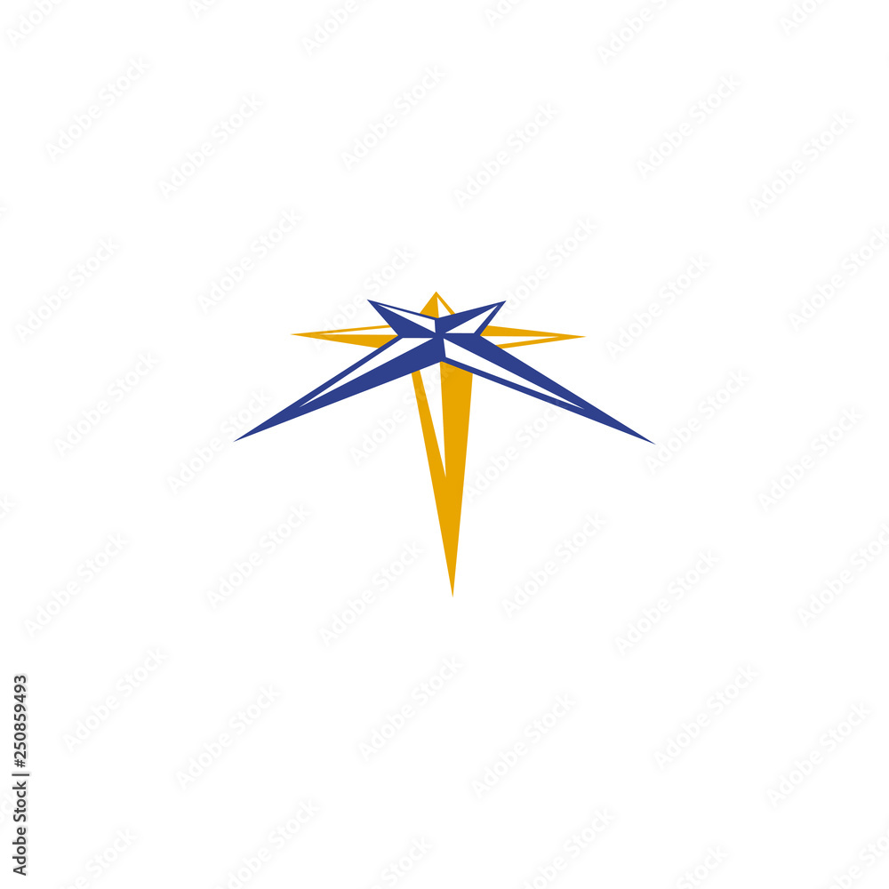 Compass wind direction logo design Stock Vector | Adobe Stock