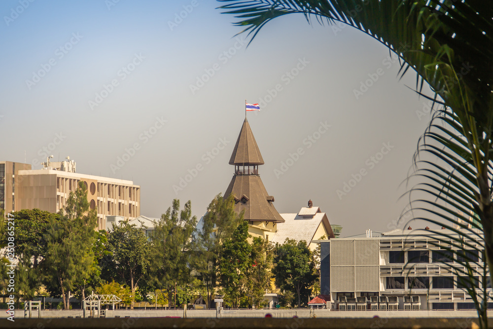 Thammasat University, Tha Pachan campus view from Chao Phraya River ...