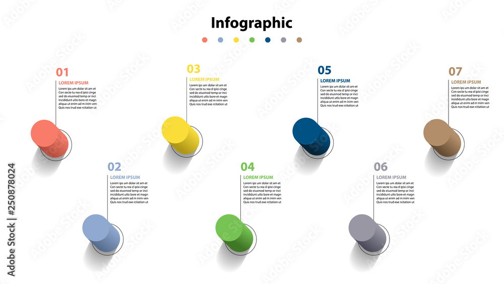 infographic element design 7 step, infochart planning Stock Vector ...