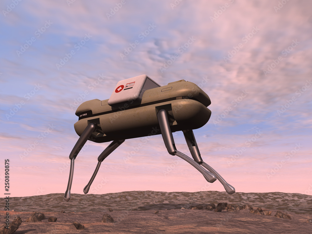 3d illustration of a quadruped robot Stock Illustration | Adobe Stock
