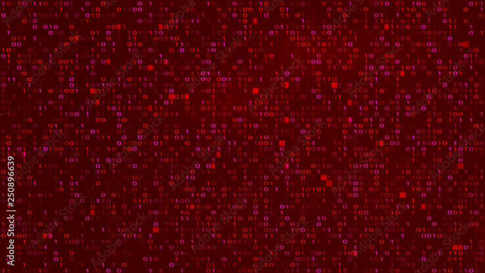 Abstract Tech Binary Code Red BG. Hacking, Malware Stock Vector | Adobe Stock