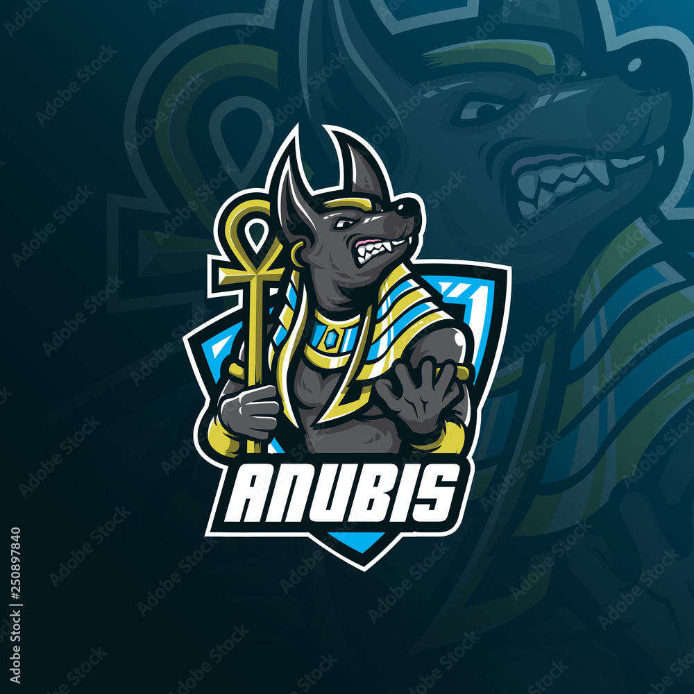 anubis vector mascot logo design with modern illustration concept style ...