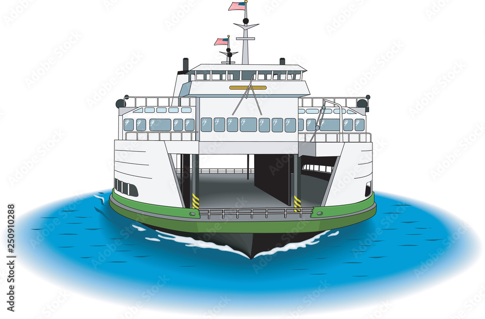 Ferry Vector Illustration Stock Vector | Adobe Stock