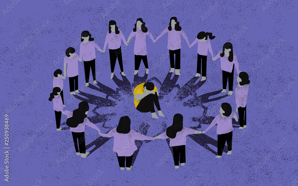 Bullying. Sad child on school. Concept illustration. Scene of bullying ...