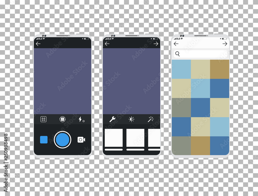 New Mock up of camera app screen, mobile camera interface, photo ...