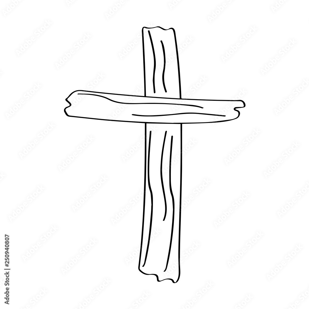 Outline of a cross. Holy week. Vector illustration design Stock Vector ...