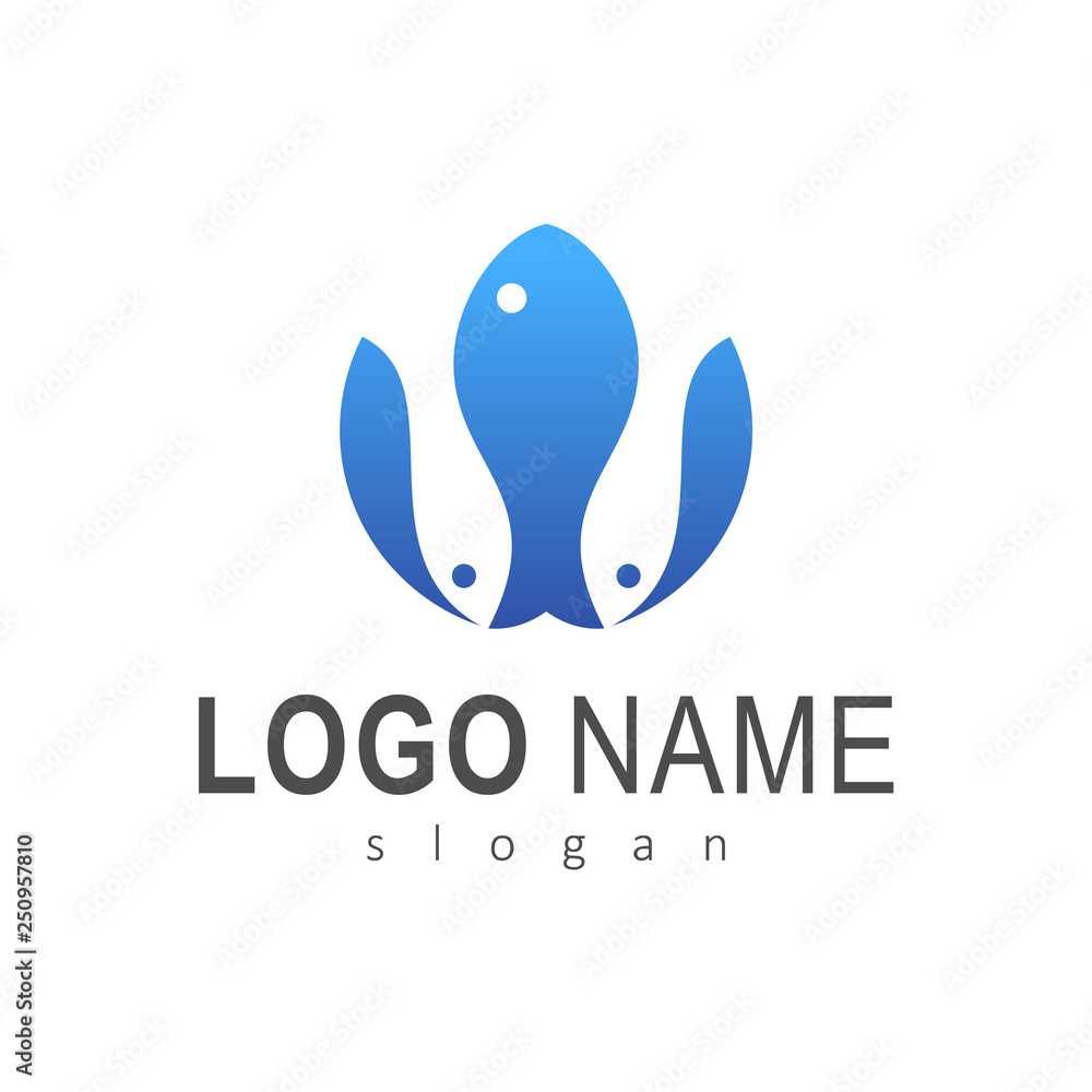 triple fish logo, three fish logo Stock Vector | Adobe Stock