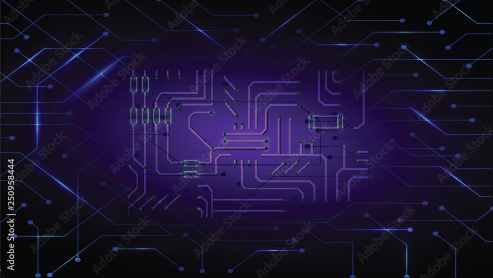 Distributed ledger computer technology concept based abstract matrix background with digital ...
