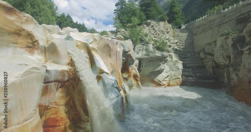Surya Kund waterfall at Gangotri near Gangotri Temple, Himalayan Range ...
