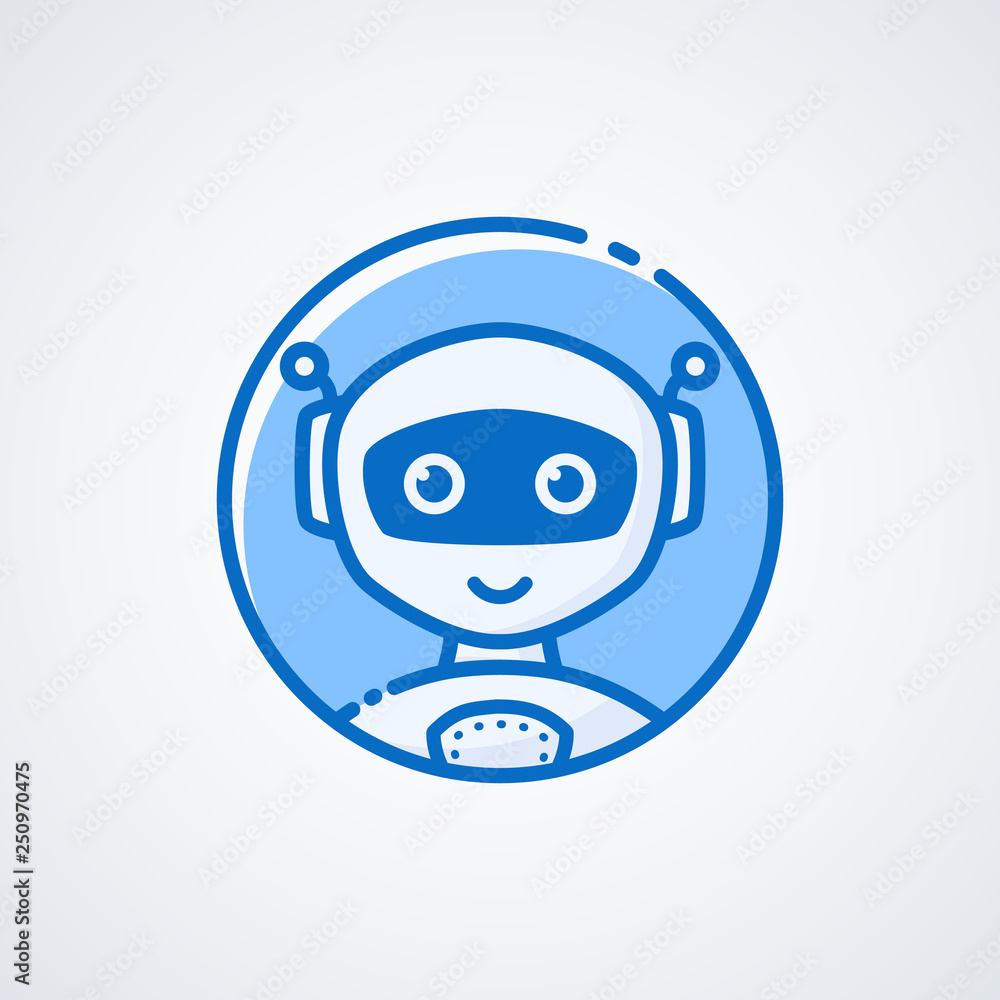 Robot face line logo. Modern vector symbol. Stock Vector | Adobe Stock