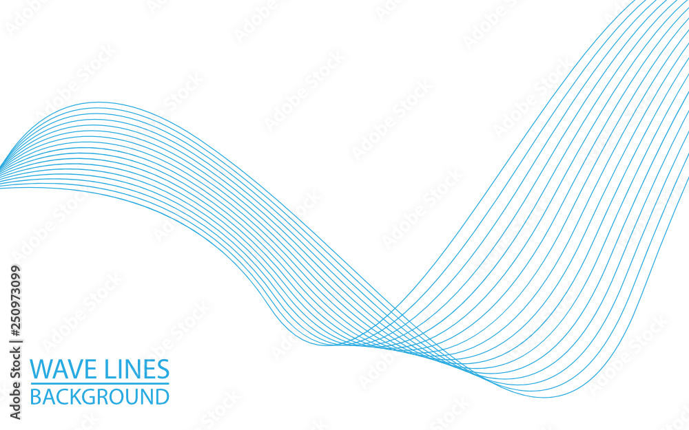 Abstract wave lines on white background. Can be used presentation ...