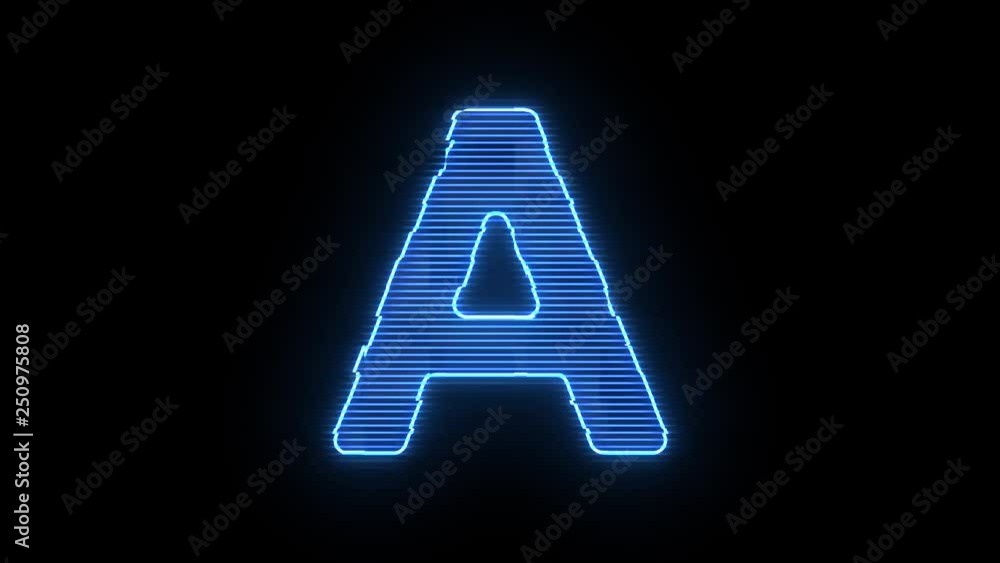 Alphabet letter A blue hologram distorted text 4K animation Stock Video ...