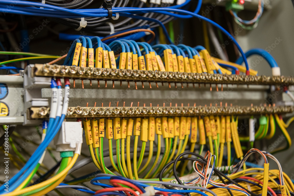 Large terminal box for ground wire connections. Stock Photo | Adobe Stock