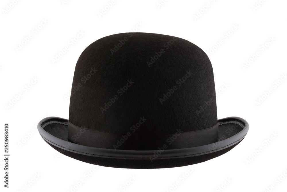 Black bowler hat isolated on white background Stock Photo | Adobe Stock