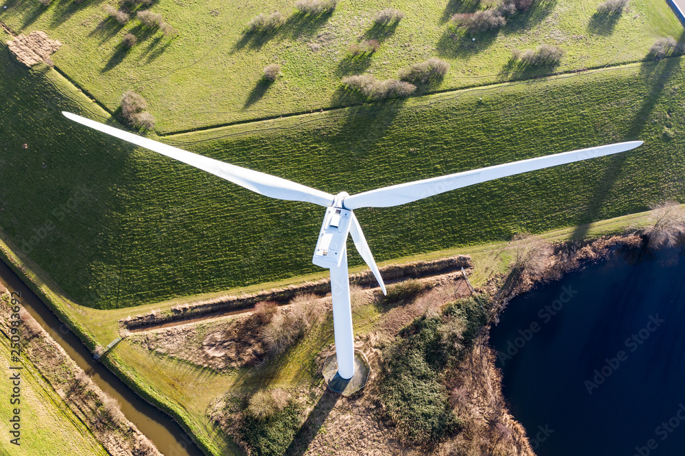 A single wind turbine generating eco friendly green energy for a better ...