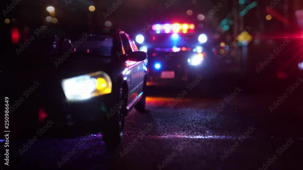 Police Patrol Car at Scene of Emergency (Optical Lens Defocus) Stock ...