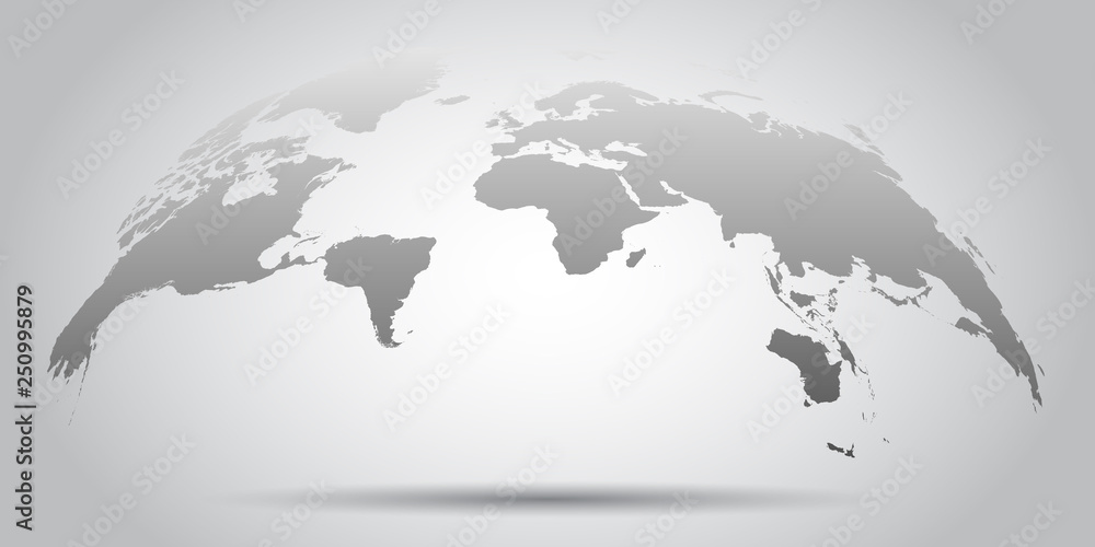 Earth planet icon in flat style. 3D world map vector illustration on ...