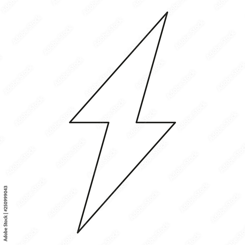 Line art black and white lightning symbol Stock Vector | Adobe Stock
