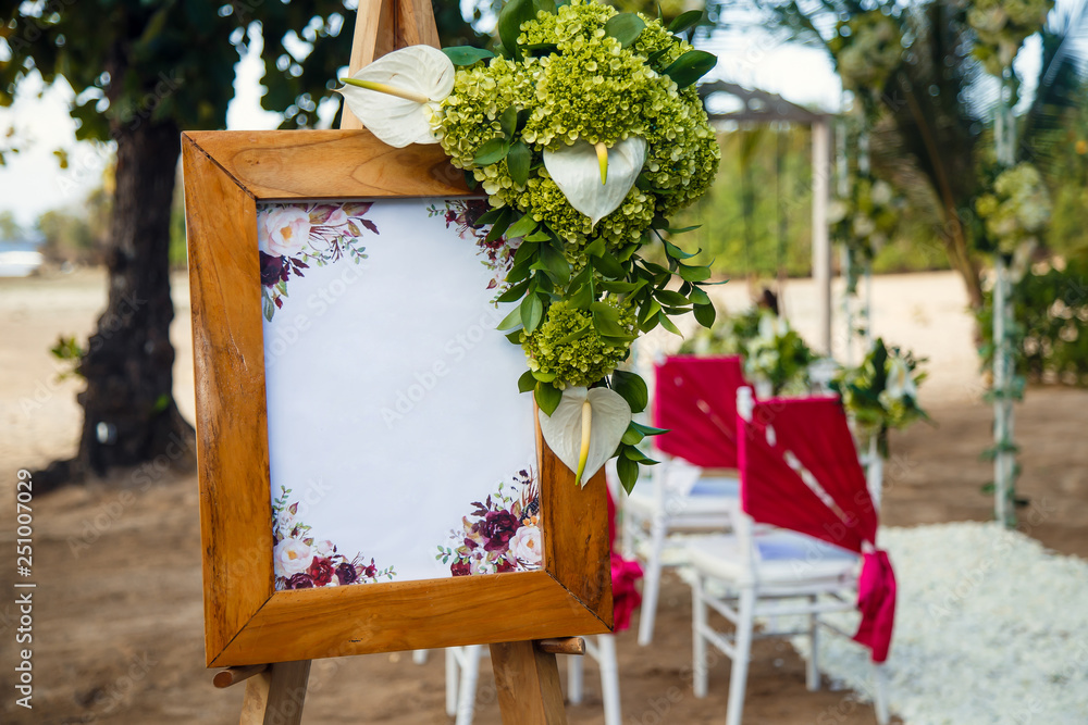 Wedding welcome reception board in wedding party Stock Photo | Adobe Stock