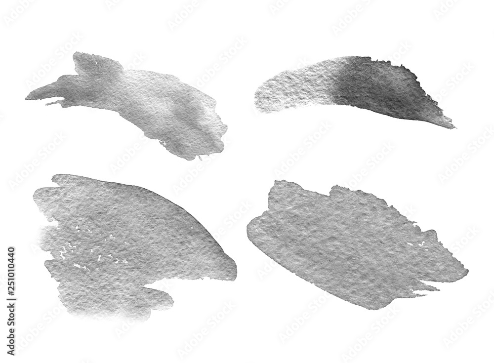 Watercolor abstract Gray stains. Useful for didital painting ...