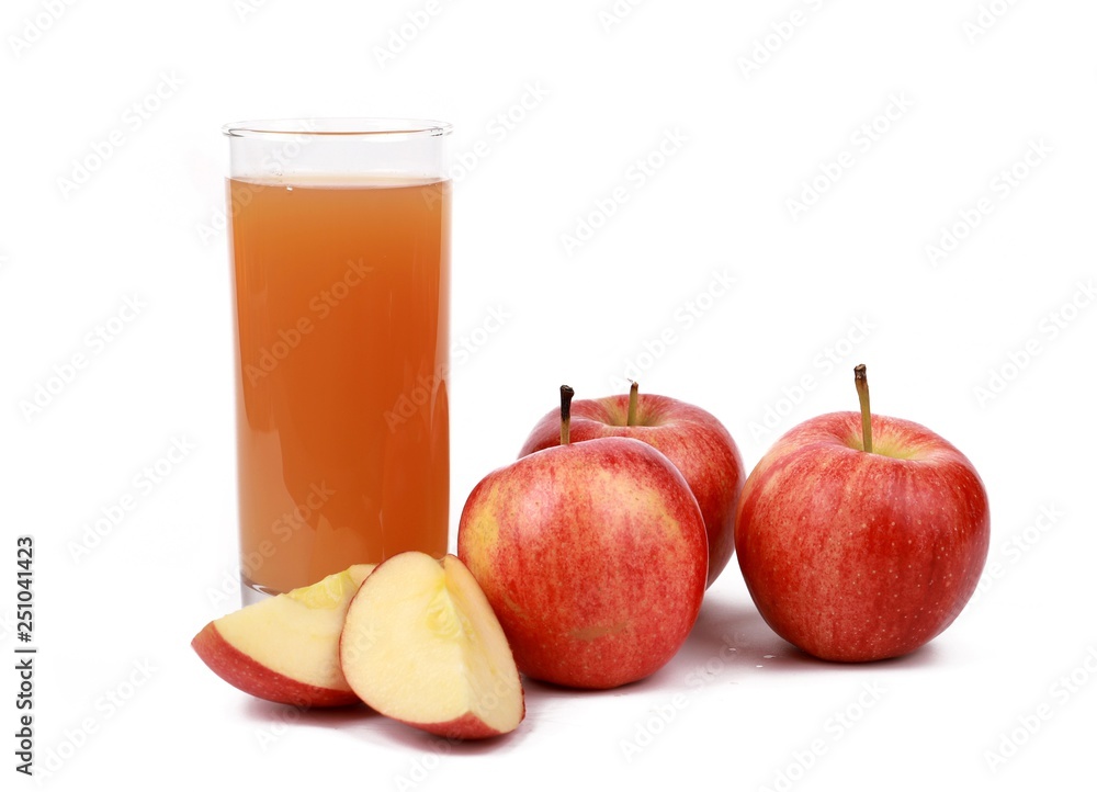 apple juice sliced red apples and a glass of naturally cloudy apple ...