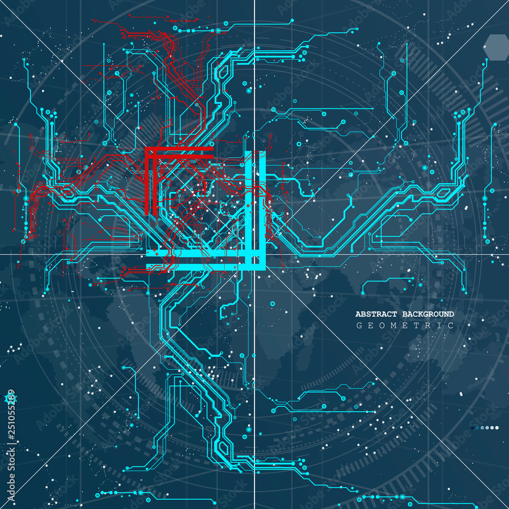 circuit board digital chipset electronic technology computer lines ...