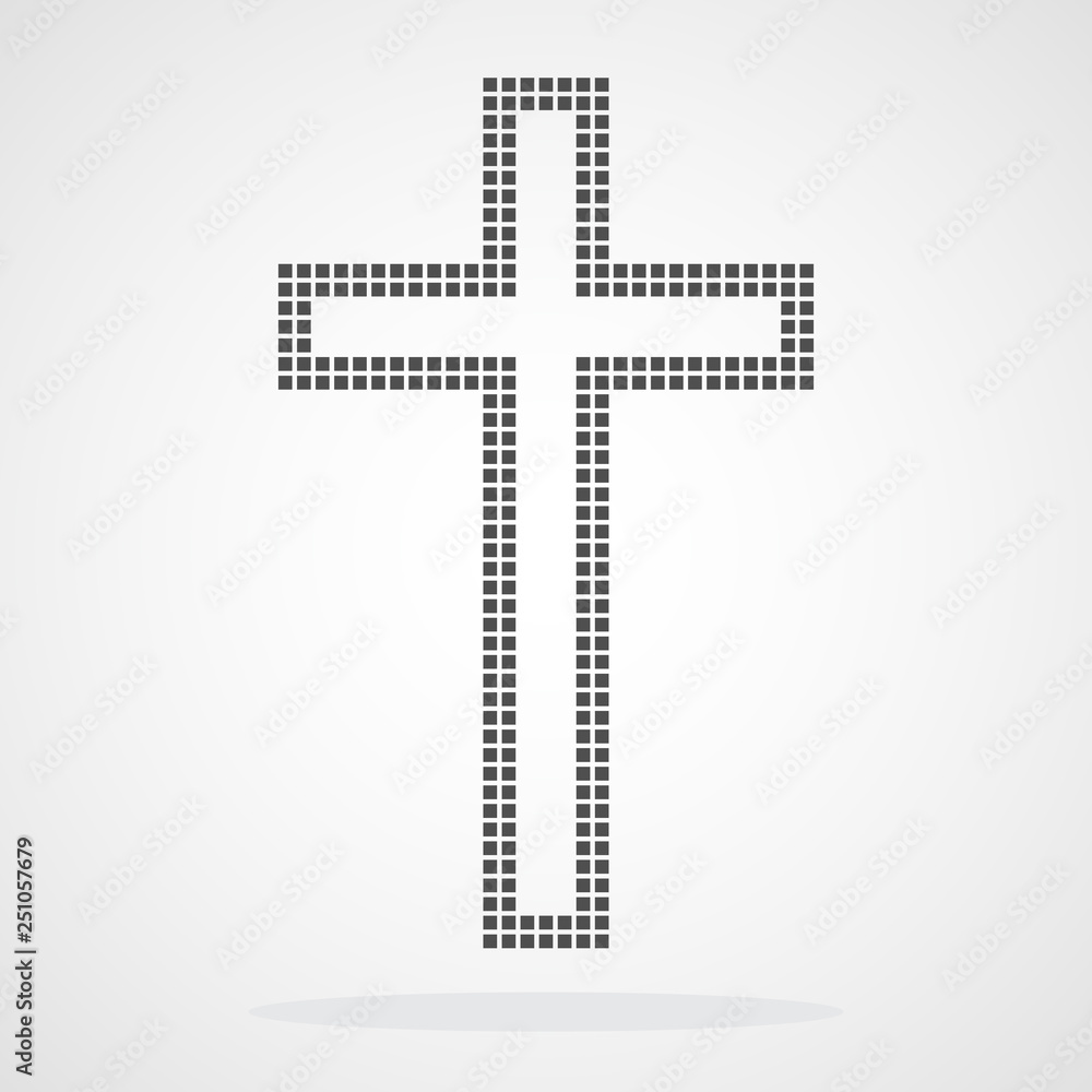 Pixel art design of Christian Cross. Vector illustration. Stock Vector ...