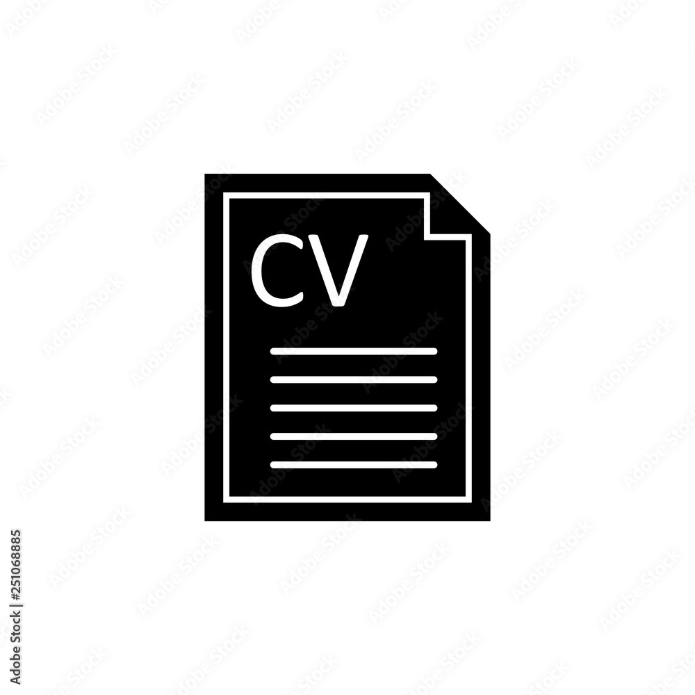 Curriculum vitae, cv icon. Signs and symbols can be used for web, logo ...