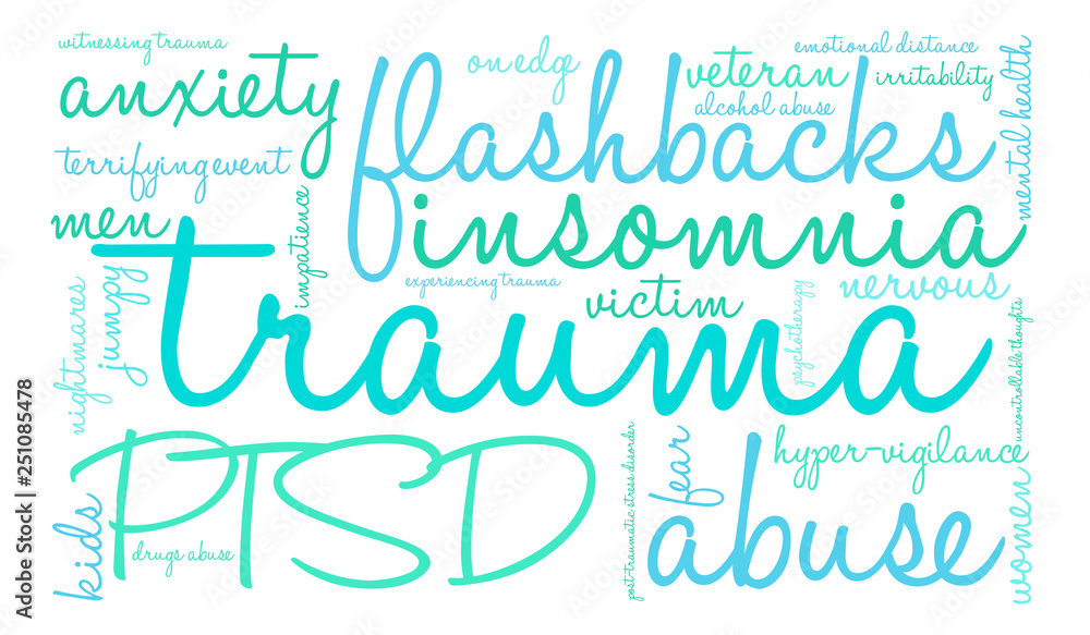 Trauma Word Cloud on a white background. Stock Vector | Adobe Stock