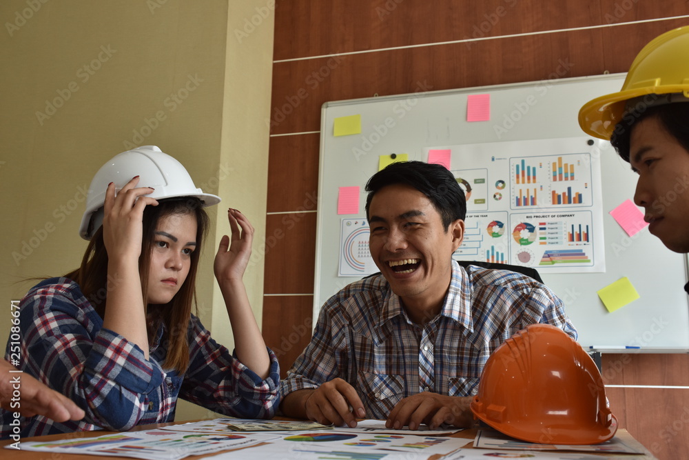 Design engineers meeting planning Civil Engineer and Mechanic Group ...